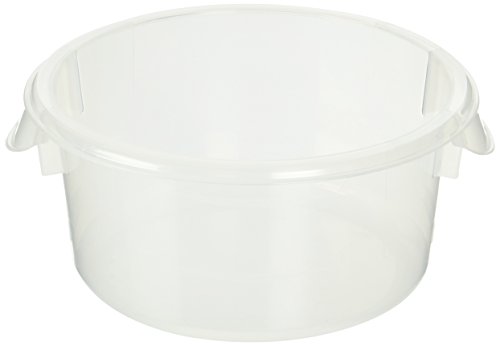 Rubbermaid Commercial Products Round Storage Container, 2-Quart Capacity, Clear Polyethylene, High Temperature Range Food Organization for Wet/Dry Food in Kitchen/Restaurants/Cafeteria, Pack of 12