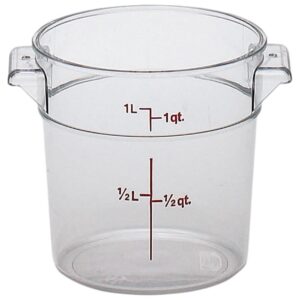 cambro camwear 1 quart round clear measuring storage container, 1 ct