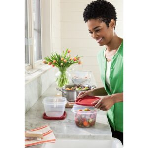 Rubbermaid Easy Find Lids Food Storage Containers, 7 Cup, Racer Red, 4-Piece Set