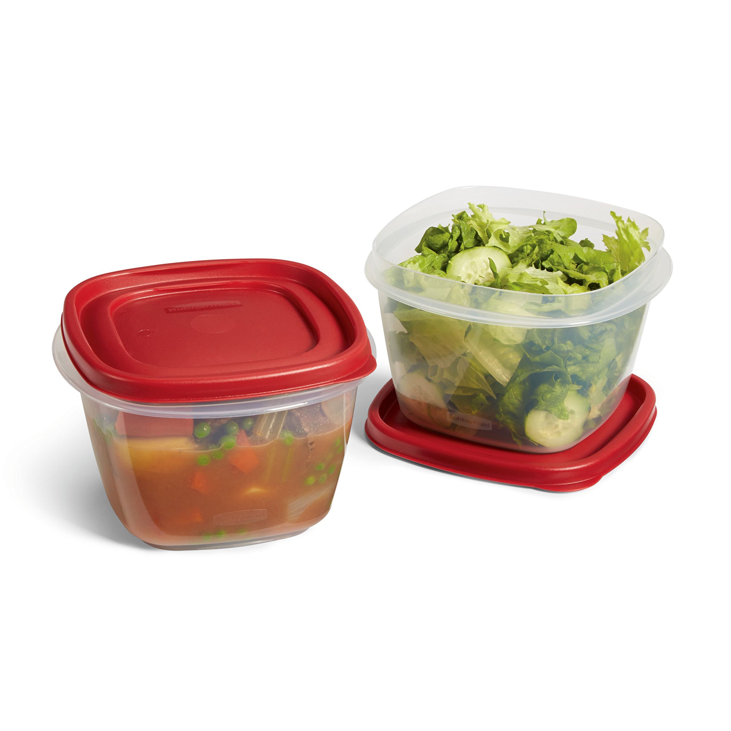 Rubbermaid Easy Find Lids Food Storage Containers, 7 Cup, Racer Red, 4-Piece Set