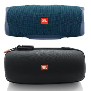 jbl charge 4 blue bluetooth speaker with jbl authentic carrying case