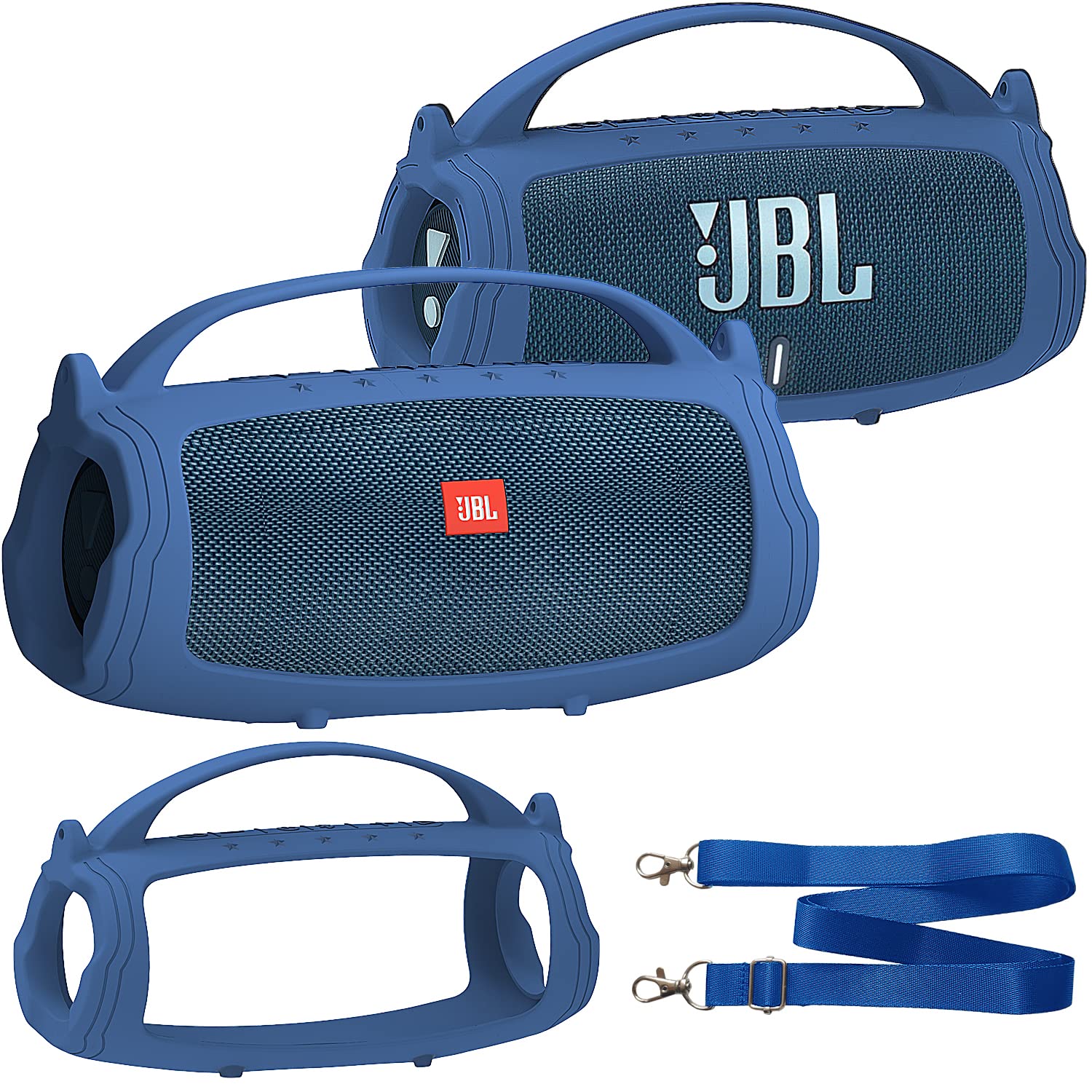 Silicone Cover Case Compatible with JBL Charge 4/Charge 5 Portable Bluetooth Speaker, Soft Skin Sleeve for JBL Charge 4/5 Bluetooth Speaker Accessories(Only Case) (Blue)