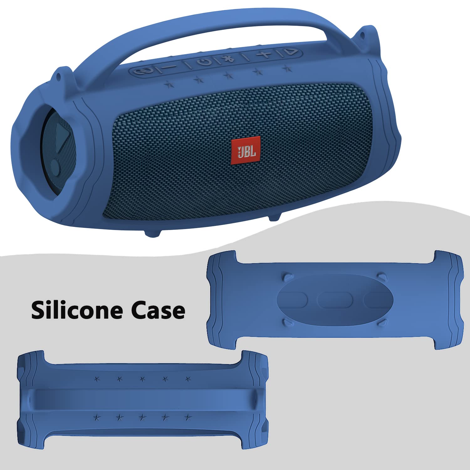 Silicone Cover Case Compatible with JBL Charge 4/Charge 5 Portable Bluetooth Speaker, Soft Skin Sleeve for JBL Charge 4/5 Bluetooth Speaker Accessories(Only Case) (Blue)