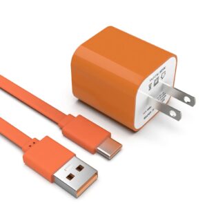 xivip replacement charge 4 charging cord charger adapter compatible with jbl charge 4, jbl charge 5, jbl flip 4, jbl flip 5, jbl pulse 4, jr pop, endurance peak wireless speakers, orange, 3.3ft