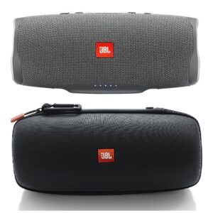 jbl charge 4 grey bluetooth speaker with jbl authentic carrying case