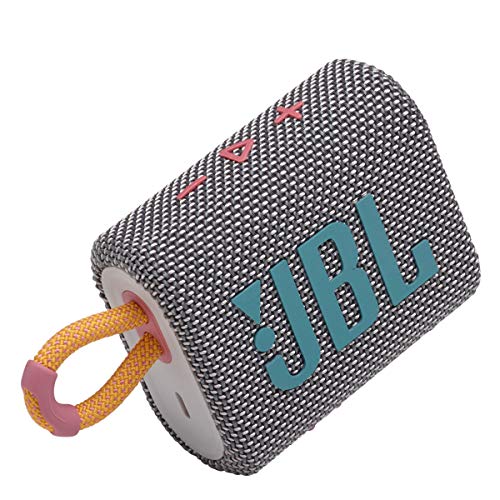 JBL Go 3: Portable Speaker with Bluetooth, Builtin Battery, Waterproof and Dustproof Feature Gray JBLGO3GRYAM