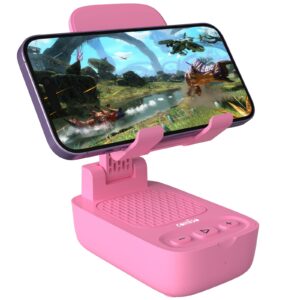 gifts for men women, from wife,cell phone stand with wireless bluetooth speaker, punchy bass & hd stereo sound speaker for home & outdoors compatible with iphone/ipad/samsung-pink