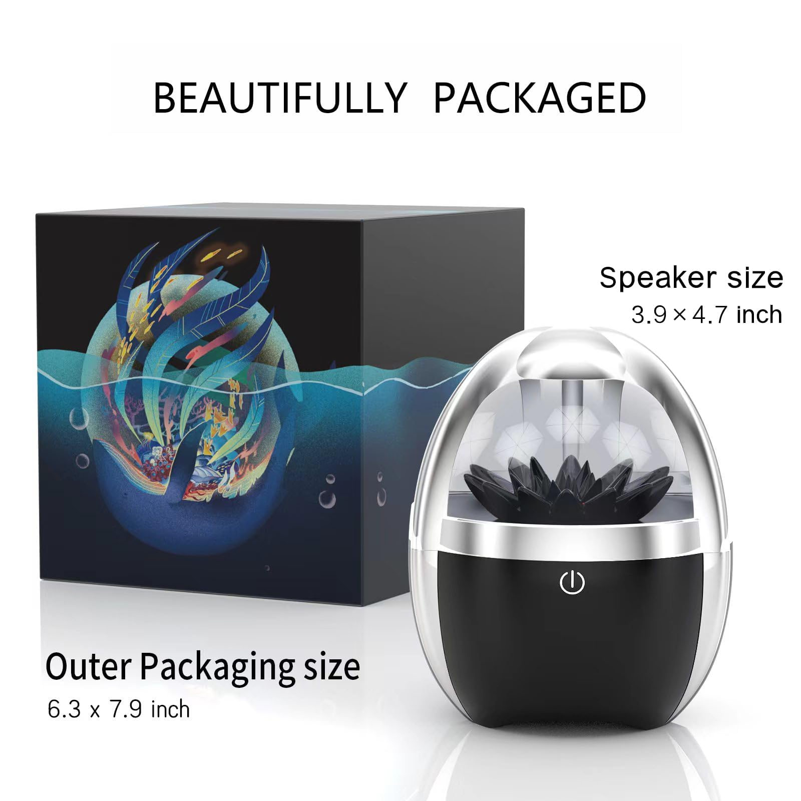 INTERYI Ferrofluid Speaker - Music Comes to Life with Dancing Ferrofluid, Bluetooth 5.0 Wireless Speaker, and 4-Color Customizable Lights