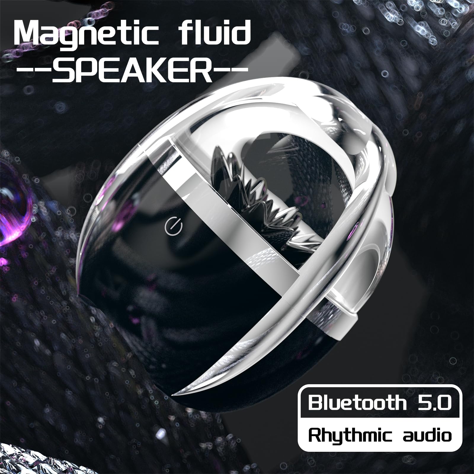 INTERYI Ferrofluid Speaker - Music Comes to Life with Dancing Ferrofluid, Bluetooth 5.0 Wireless Speaker, and 4-Color Customizable Lights