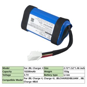 Palowextra 10200mAh Battery Replacement for JBL Charge 4 for JBLCHARGE4BLUAM Charge 4BLK ID998 1INR19/66-3 SUN-INTE-118 IAA011NA IY1068 4J