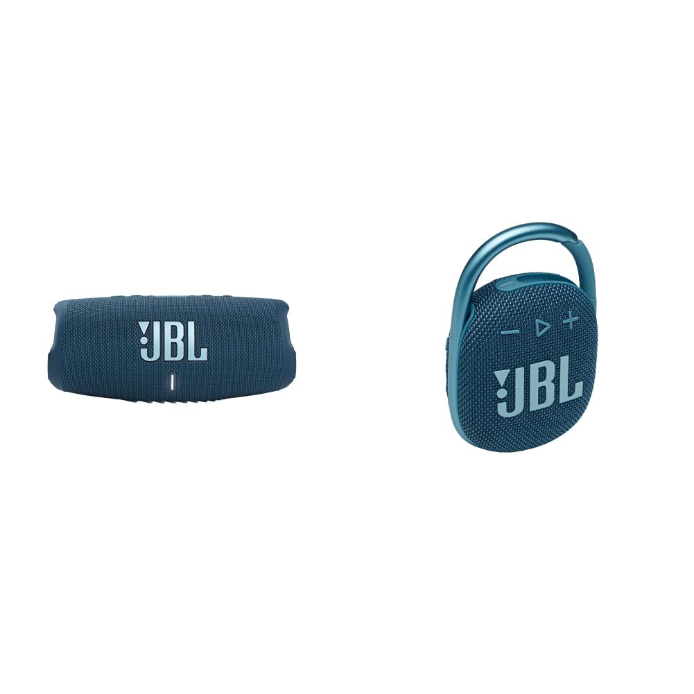 JBL Charge 5 Clip 4 Bundle - Portable Bluetooth Speakers with Powerful Sound and Rugged Design