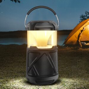 ridalux portable bluetooth speakers led atmosphere camping lantern outdoor, ipx6 waterproof wireless speaker with led lights for patio, yard, party, hiking, gift for men women fathers