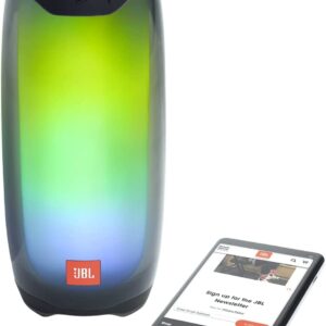 JBL Pulse 4 Waterproof Portable Bluetooth Speaker with 360 Color LED and Deluxe Hardshell Travel Case (Black)