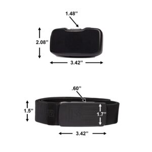 Boomin Belts Portable Bluetooth Belt Buckle Speaker with Faceplate | Water Resistant Magnetic Wearable Bluetooth Speaker with Clip Holder and 4GB Storage | 6+ Hour Battery Life | Belt Included | Black