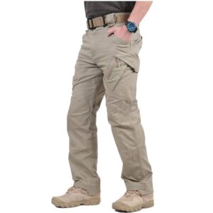 carwornic gear men's hiking tactical pants lightweight cotton outdoor military combat cargo trousers khaki