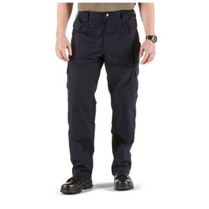 5.11 tactical men's taclite pro lightweight performance pants, cargo pockets, action waistband, dark navy, 36w x 32l, style 74273