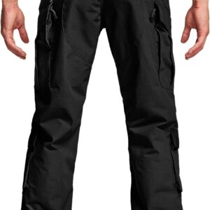 CQR Men's Tactical Pants, Military Combat BDU/ACU Cargo Pants, Water Resistant Ripstop Work Pants, Hiking Outdoor Apparel, Combat Inspired Assault Pants Black, Large