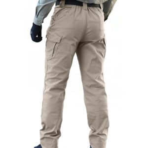 NAVEKULL Men's Work Cargo Pants Lightweight Tactical Pants for Men Stretch Cotton Military Army Combat Slim Fit Hiking Outdoor Trousers with Multi Zipper Pockets