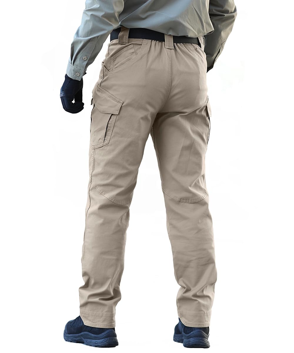 NAVEKULL Men's Work Cargo Pants Lightweight Tactical Pants for Men Stretch Cotton Military Army Combat Slim Fit Hiking Outdoor Trousers with Multi Zipper Pockets