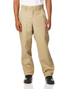 red kap men's stain resistant, flat front work pants, khaki, 48w x 30l