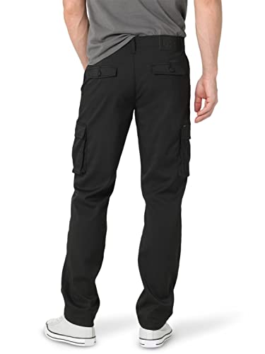 Lee Men's Extreme Motion Synthetic Cargo Pant, Black, 40W x 32L