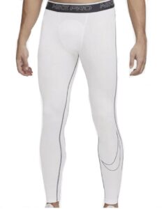 nike pro dri-fit men's tights(white/black, medium)