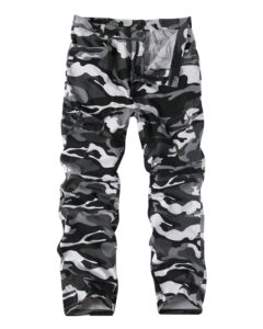 aptro men's cargo pants camo casual work military tactical pants gray camo 34