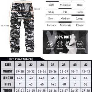 APTRO Men's Cargo Pants Camo Casual Work Military Tactical Pants Gray Camo 34