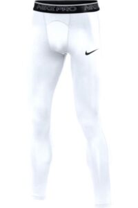 nike mens pro full length training tight (small, white)