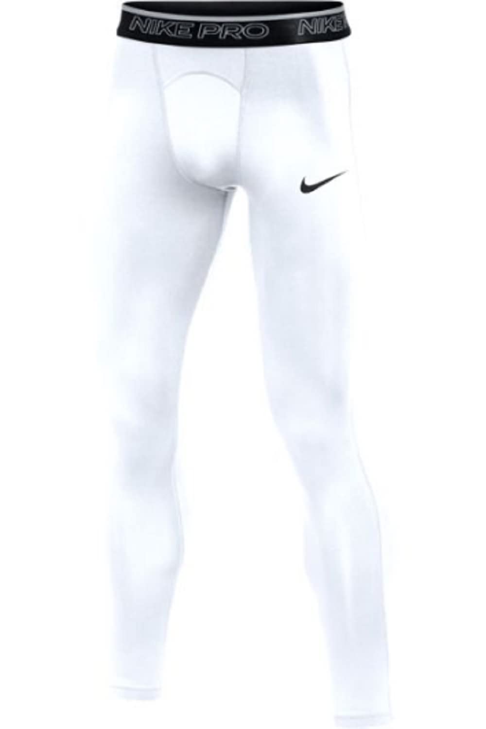 Nike Mens Pro Full Length Training Tight (Small, White)