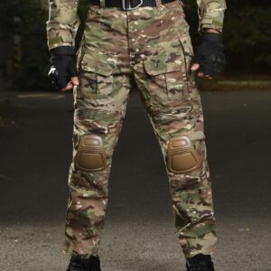 G3 Combat Pant with Knee Pads Tactical Pants Airsoft Multicam Camo Clothes Rip-Stop Paintball Hunting Trousers (Cp)