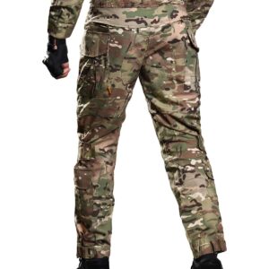 G3 Combat Pant with Knee Pads Tactical Pants Airsoft Multicam Camo Clothes Rip-Stop Paintball Hunting Trousers (Cp)