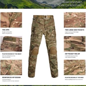 G3 Combat Pant with Knee Pads Tactical Pants Airsoft Multicam Camo Clothes Rip-Stop Paintball Hunting Trousers (Cp)