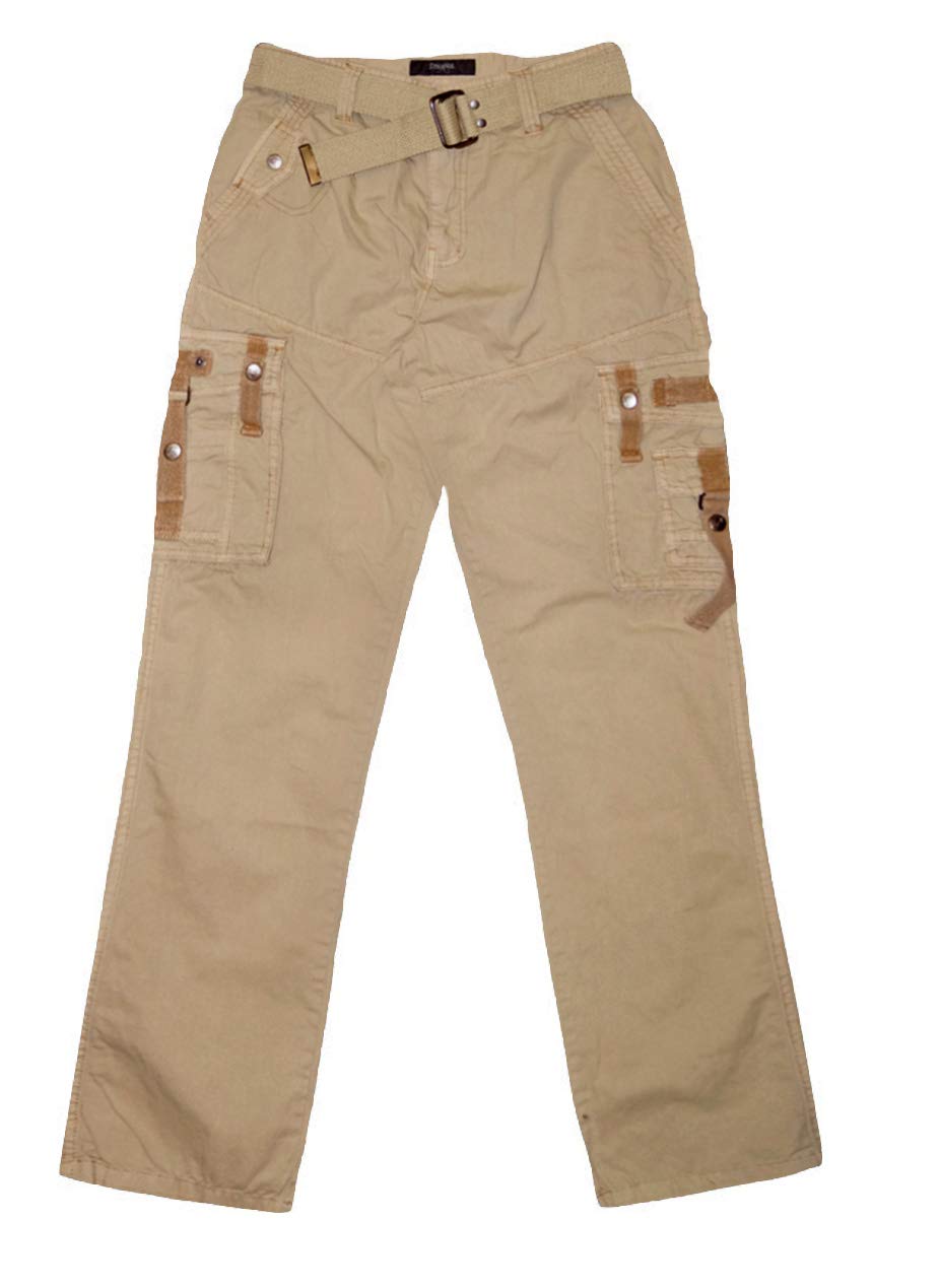 ETHANOL Men's Relaxed Cargo Pants with 6 Big Pockets Casual Work Combat Trousers APLC44098 KHK 38