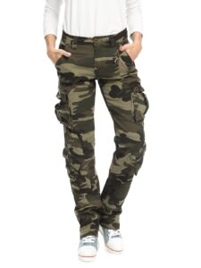 women's cotton casual military army cargo combat work pants with 8 pocket camo 169-16