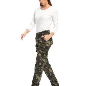 Women's Cotton Casual Military Army Cargo Combat Work Pants with 8 Pocket Camo 169-16