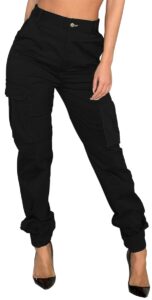 msavigvice athletic pants for women casual outdoor cargo jogger pants with pockets yoga pants for women black xxl