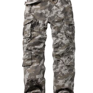 VATOONY Wild Cargo Pants, Casual Work Pants, Military Army Camo Pants, Combat Hiking Pants with 8 Pockets(No Belt) 3357 Water Spray Camo 38