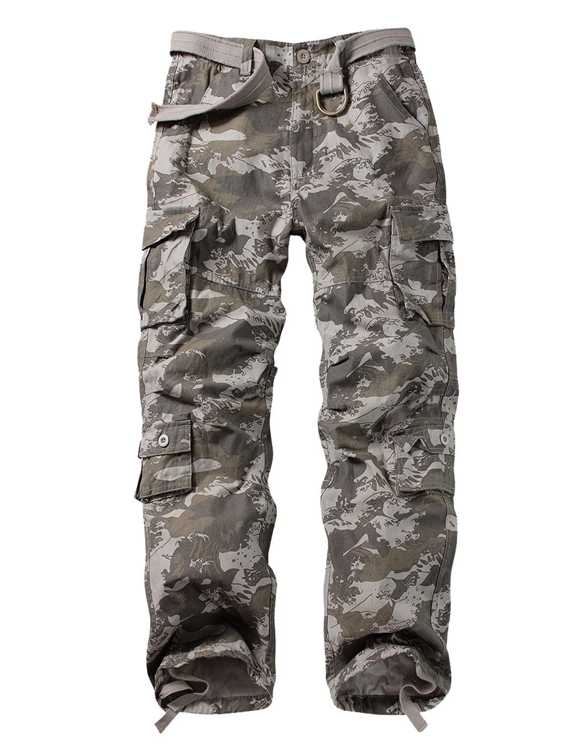 VATOONY Wild Cargo Pants, Casual Work Pants, Military Army Camo Pants, Combat Hiking Pants with 8 Pockets(No Belt) 3357 Water Spray Camo 38