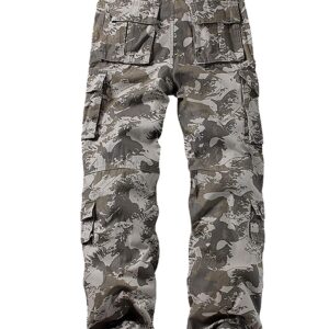 VATOONY Wild Cargo Pants, Casual Work Pants, Military Army Camo Pants, Combat Hiking Pants with 8 Pockets(No Belt) 3357 Water Spray Camo 38