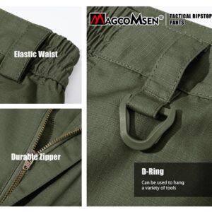 MAGCOMSEN Mens Cargo Pants Tactical Pants with Pockets Quick Dry Fishing Pants Lightweight Breathable Pants Mountain Pant for Men Green