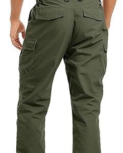 MAGCOMSEN Mens Cargo Pants Tactical Pants with Pockets Quick Dry Fishing Pants Lightweight Breathable Pants Mountain Pant for Men Green