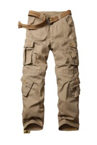 trgpsg men's ripstop wild cargo pants multi-pocket military army camo casual work combat trousers 5335 khaki 34