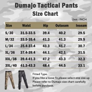 Dumajo Men's Tactical Military Pants Slim Fit Airsoft Combat Pant with Knee Pads-Black Camouflage,Size 36