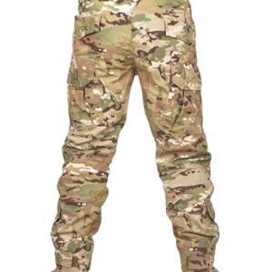 TRGPSG Men's Hiking Pants, Outdoor Lightweight Travel Pants Cargo Pants Work Pants for Men WG4F CP Camo 34