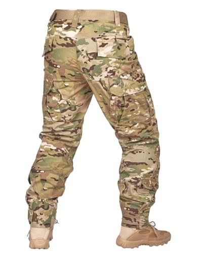 TRGPSG Men's Hiking Pants, Outdoor Lightweight Travel Pants Cargo Pants Work Pants for Men WG4F CP Camo 34