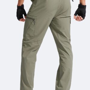 Men's Hiking Cargo Pants Water Resistant Quick Dry Lightweight Outdoor Tactical Pants for Men with Multi Pocket (Sage, M)