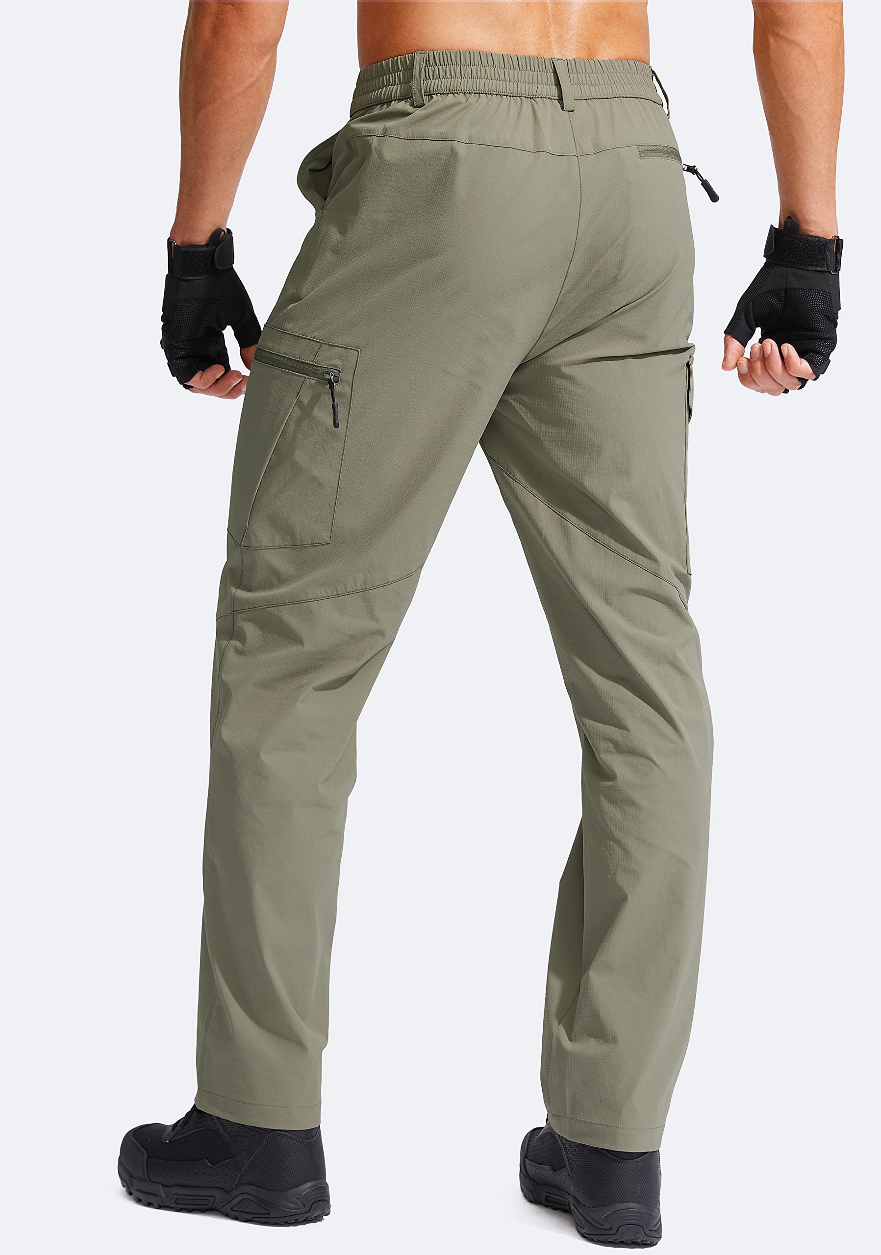 Men's Hiking Cargo Pants Water Resistant Quick Dry Lightweight Outdoor Tactical Pants for Men with Multi Pocket (Sage, M)