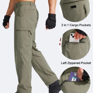 Men's Hiking Cargo Pants Water Resistant Quick Dry Lightweight Outdoor Tactical Pants for Men with Multi Pocket (Sage, M)