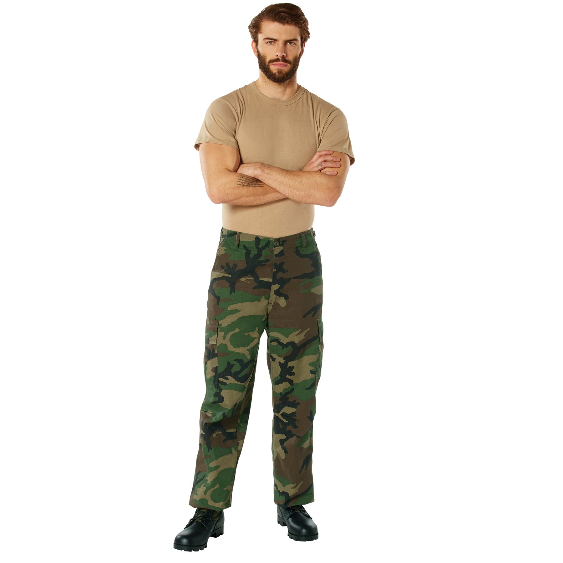 Rothco Vintage Vietnam Ripstop Fatigue Pants – Iconic Style, Timeless Comfort – Woodland Camo – L